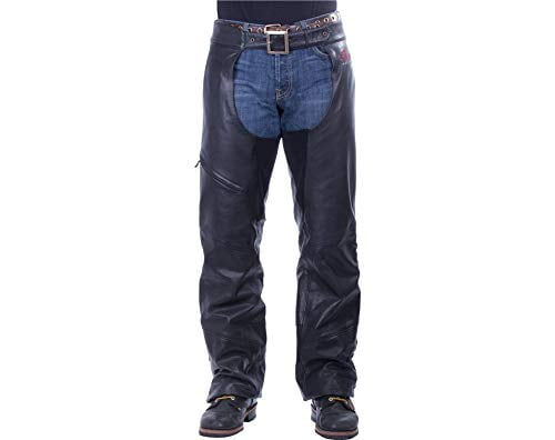 Indian Motorcycle Men's Traditional Leather Chaps, Black - M ...