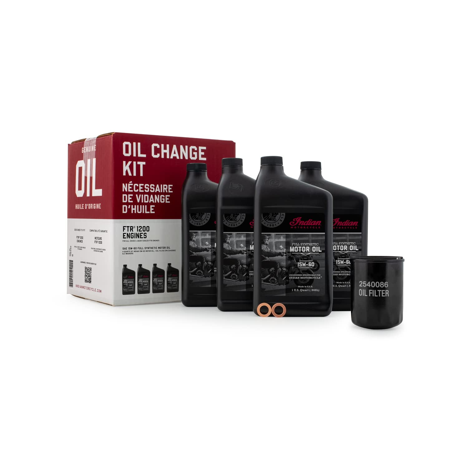 Indian Motorcycle Oil Change Kit for Specific FTR Models Including 1200 ...