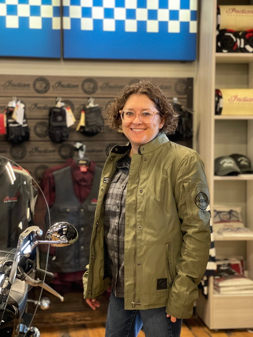 Indian Motorcycle Women's Harrison Wax Jacket, Khaki | 2833367 ...