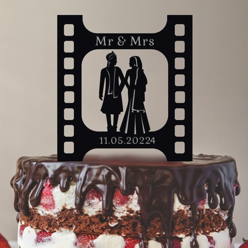 Indian Movie Wedding Cake Topper, Hindu Themed Traditional Bride Groom ...