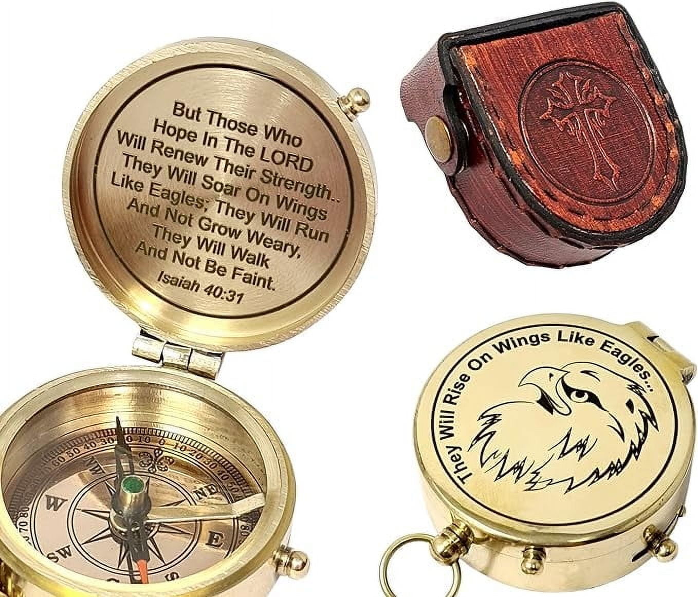 Indian N autical Instruments Brass Compass Engraved with Religious ...