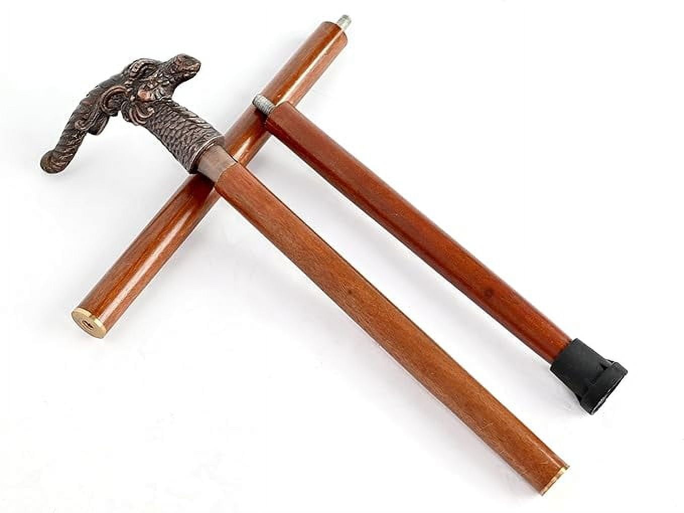 Indian Nautcial Instruments Dragon Head Copper Finish Handle Wooden ...