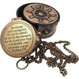 Indian Nautical Instruments Be Strong and Courageous Engraved Compass ...