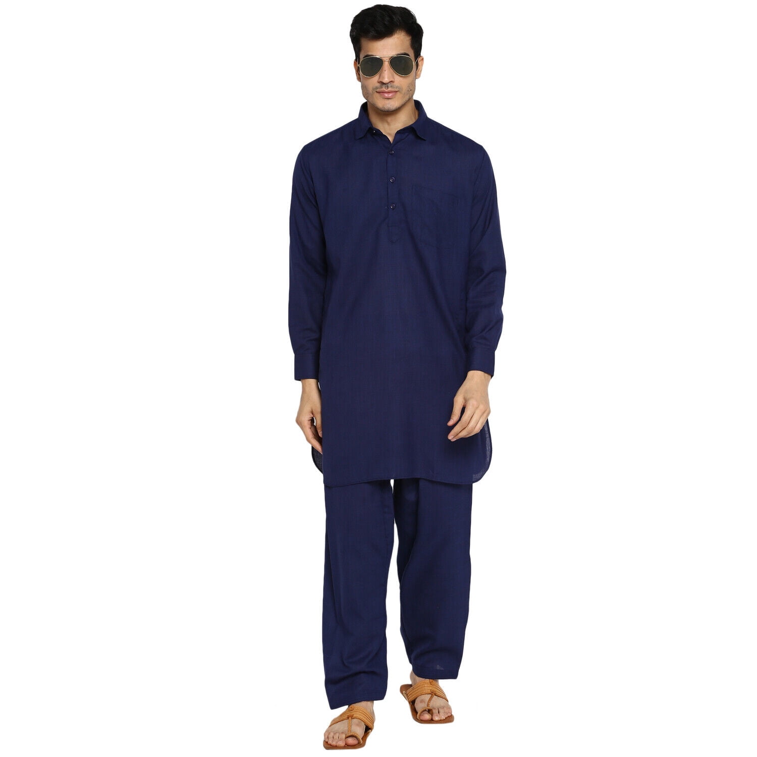 Indian Pakistani Bollywood Linen Dress Pathani Kurta Salwar Ethnic ...