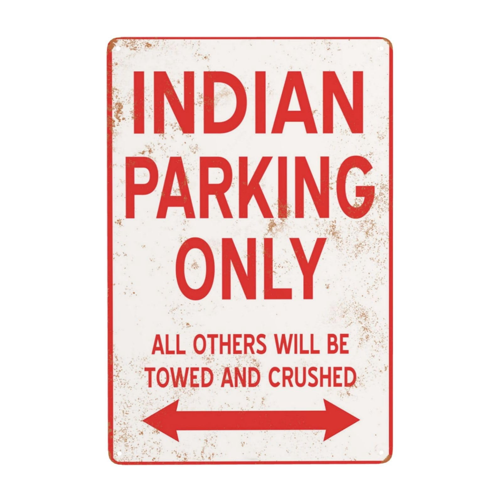 Indian Parking Only Metal Signs, Reserved Parking Aluminum Sign, Chic ...