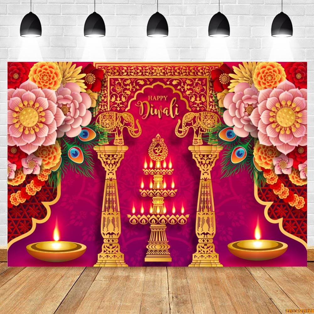 Indian Pooja Diwali Backdrop India Puja Traditional Deepavali Candle ...