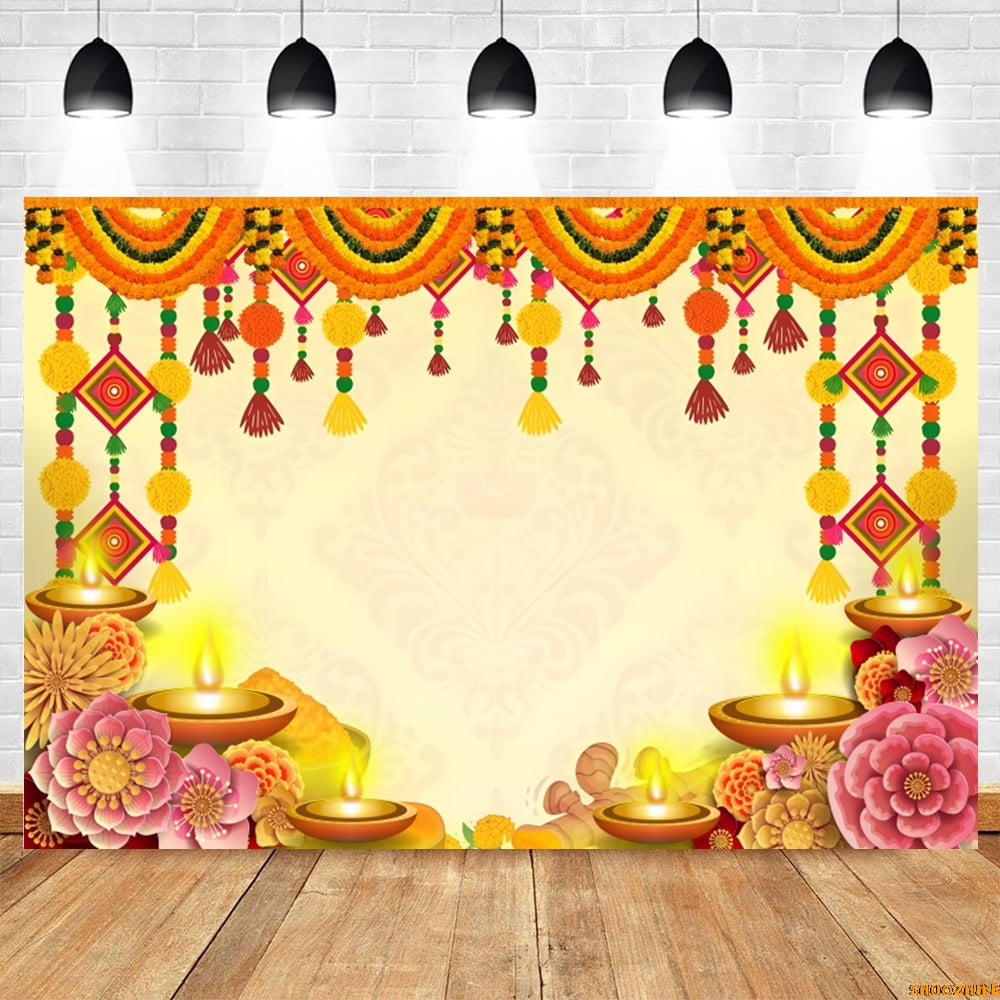 Indian Pooja Diwali Backdrop India Puja Traditional Deepavali Candle ...
