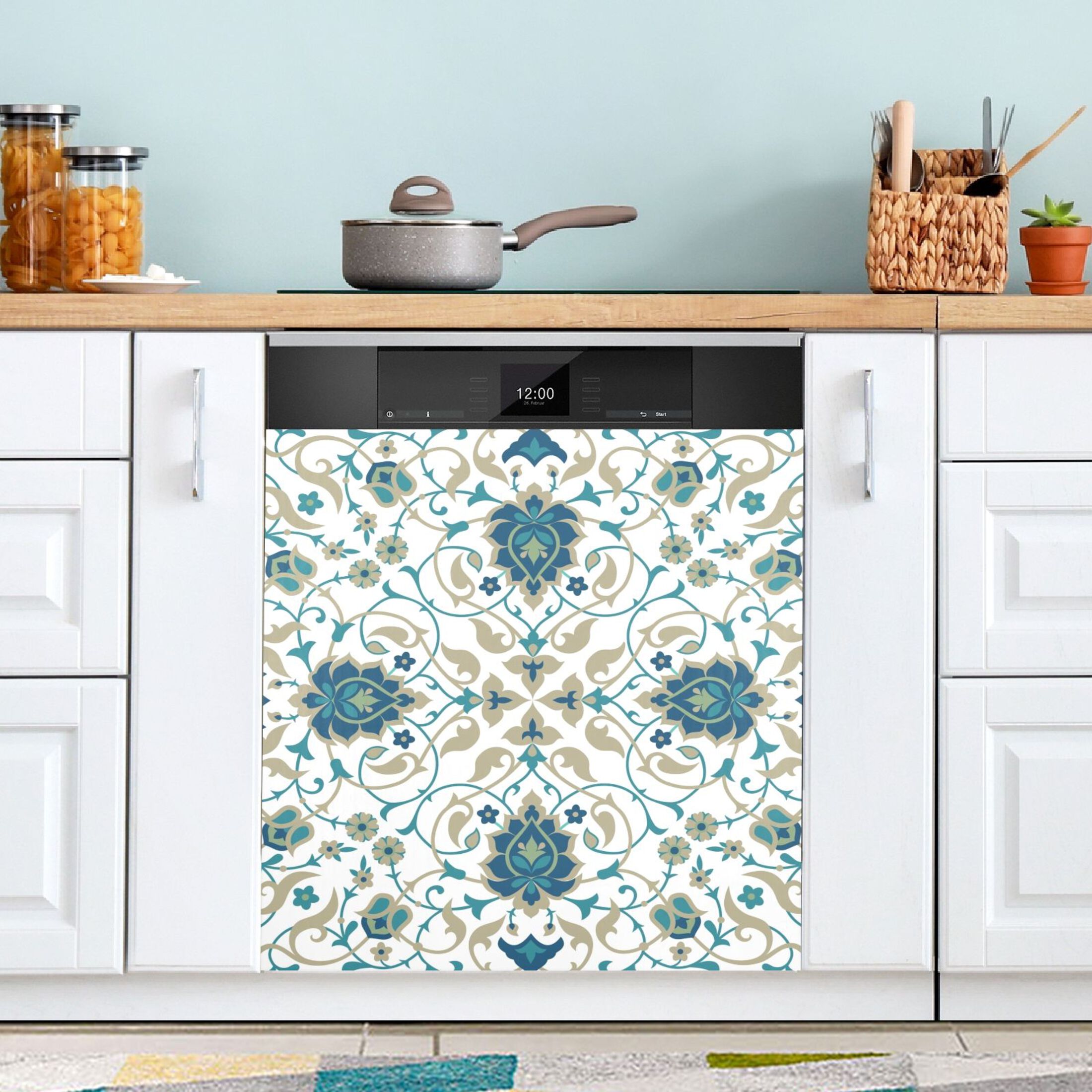 Indian Print Magnetic Dishwasher Cover Magnet Refrigerator Dishwashers ...