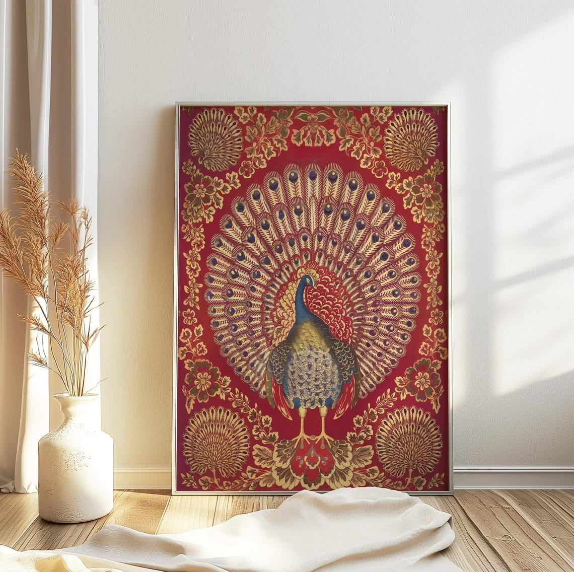 Indian Print, Traditional Indian Poster, Peacock Art, Pichwai Art ...