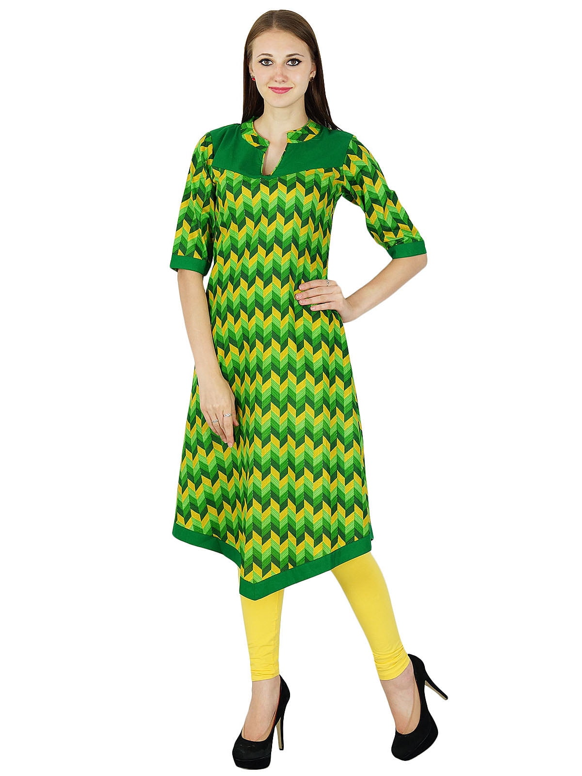 Indian Printed Bollywood Kurta Women Ethnic Kurti Cotton Top Tunic ...