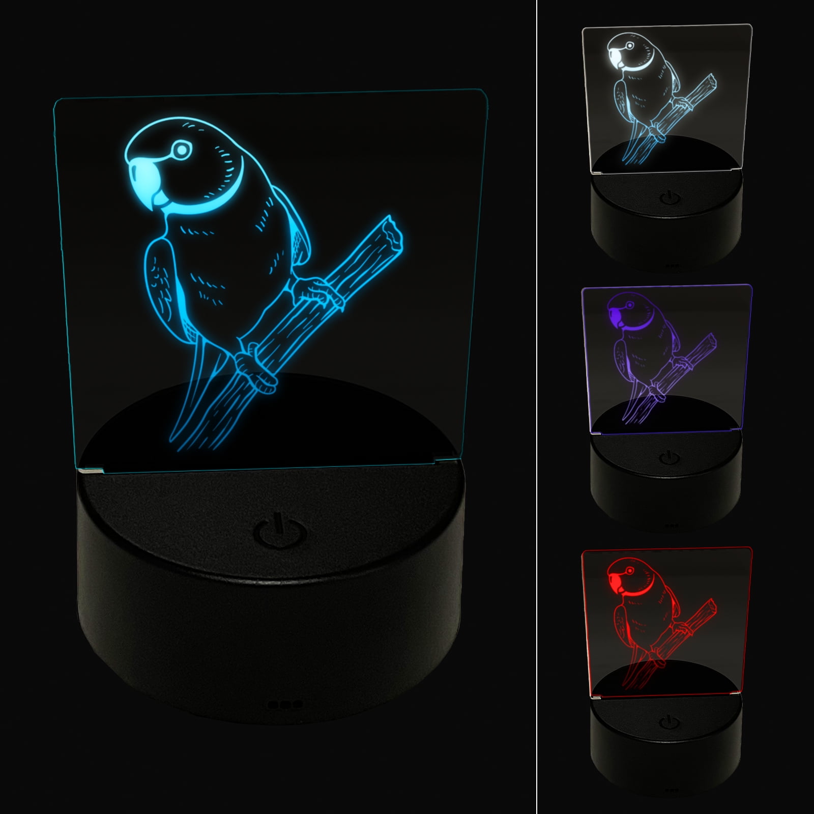 Indian Ring-Necked Parakeet Rose-Ringed Bird Parrot LED Night Light ...