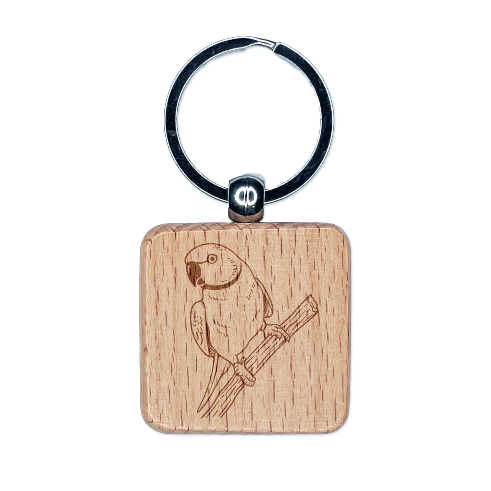 Indian Ring-Necked Parakeet Rose-Ringed Bird Parrot Square Keychain ...