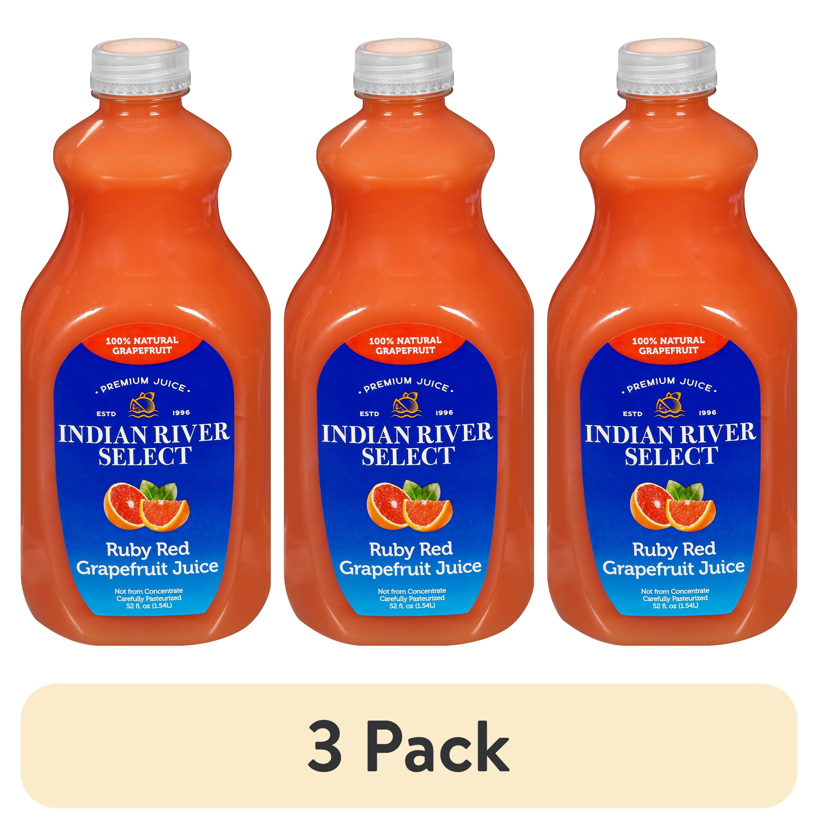 (3 pack) Indian River Select Ruby Red Grapefruit Juice, Light Pulp,52 ...