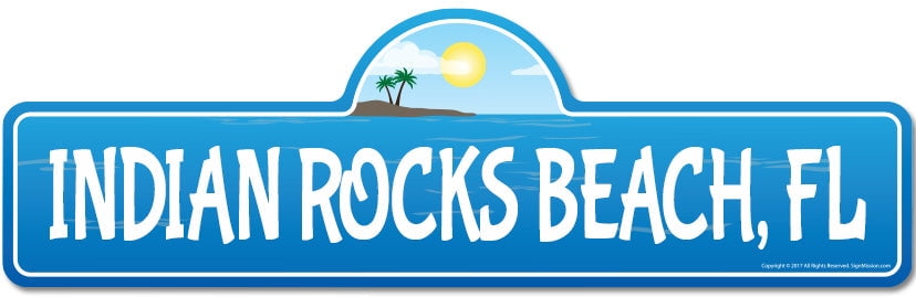 Indian Rocks FL Florida Beach Street Sign | Indoor/Outdoor | Surfer ...