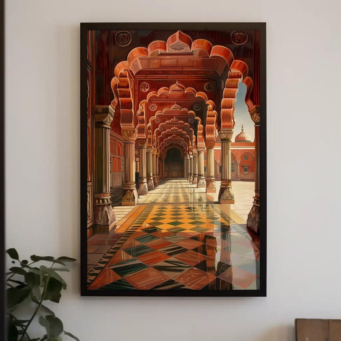 Indian Royal Durbar Hall Canvas Print | Indian Illustration Art ...
