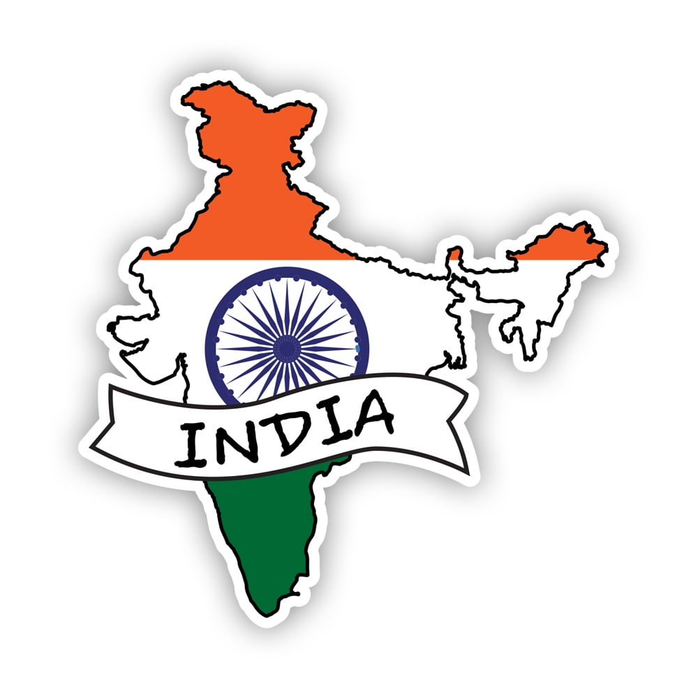 Indian Shaped India Flag Sticker Decal - Self Adhesive Vinyl ...