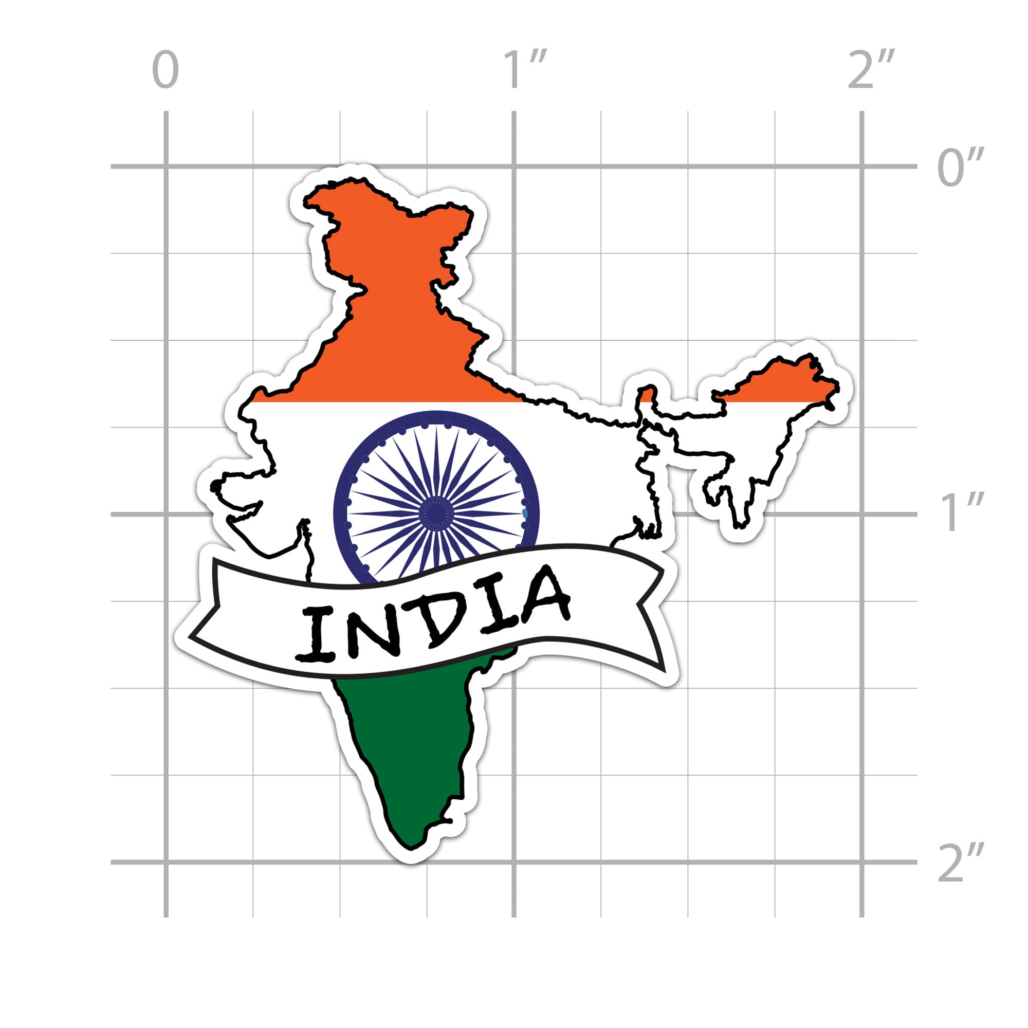 Indian Shaped India Flag Sticker for water bottle phone tumbler hard ...