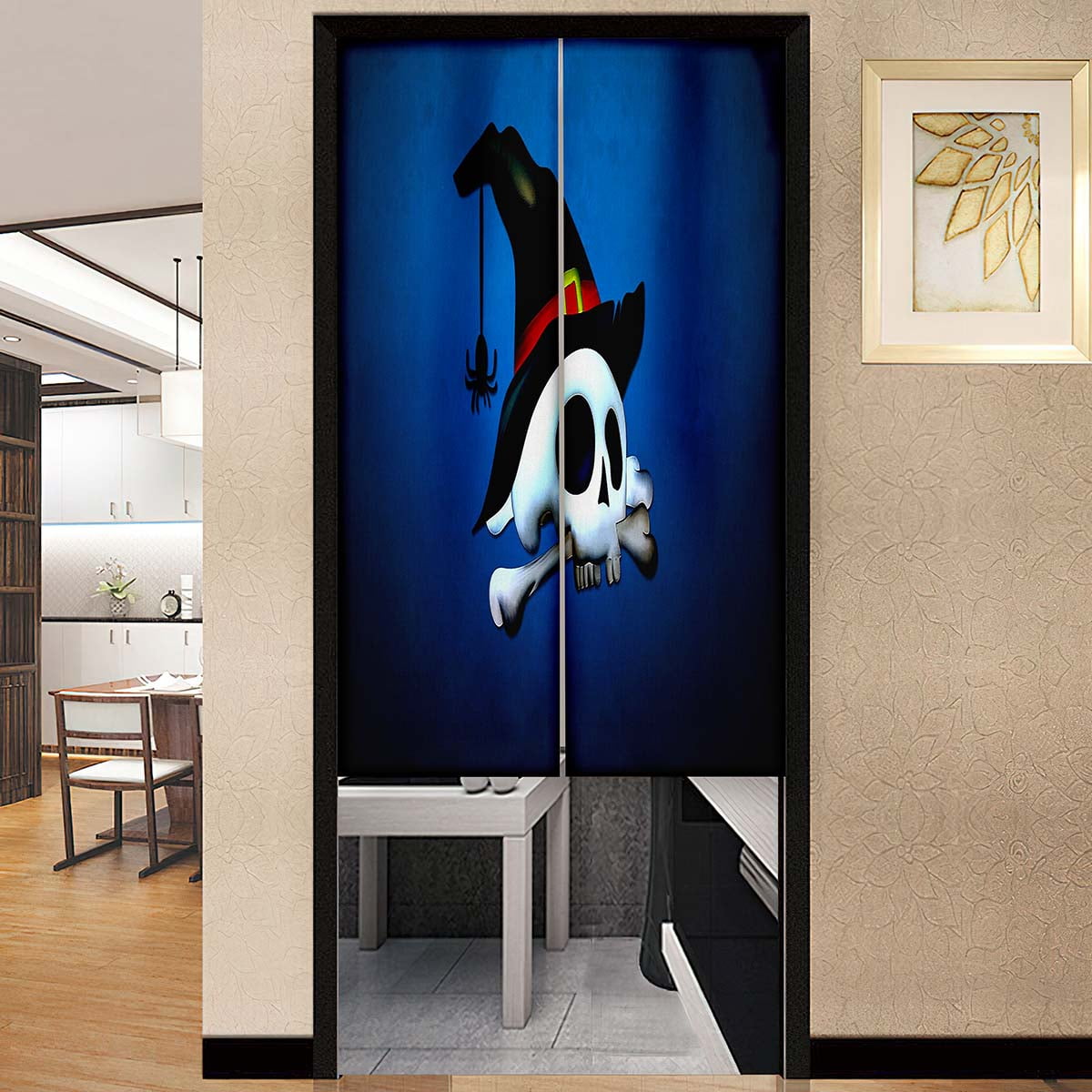 Indian Skull Monochrome Door Curtain Kitchen Living Room Partition Home Wc Entrance Restaurant ...