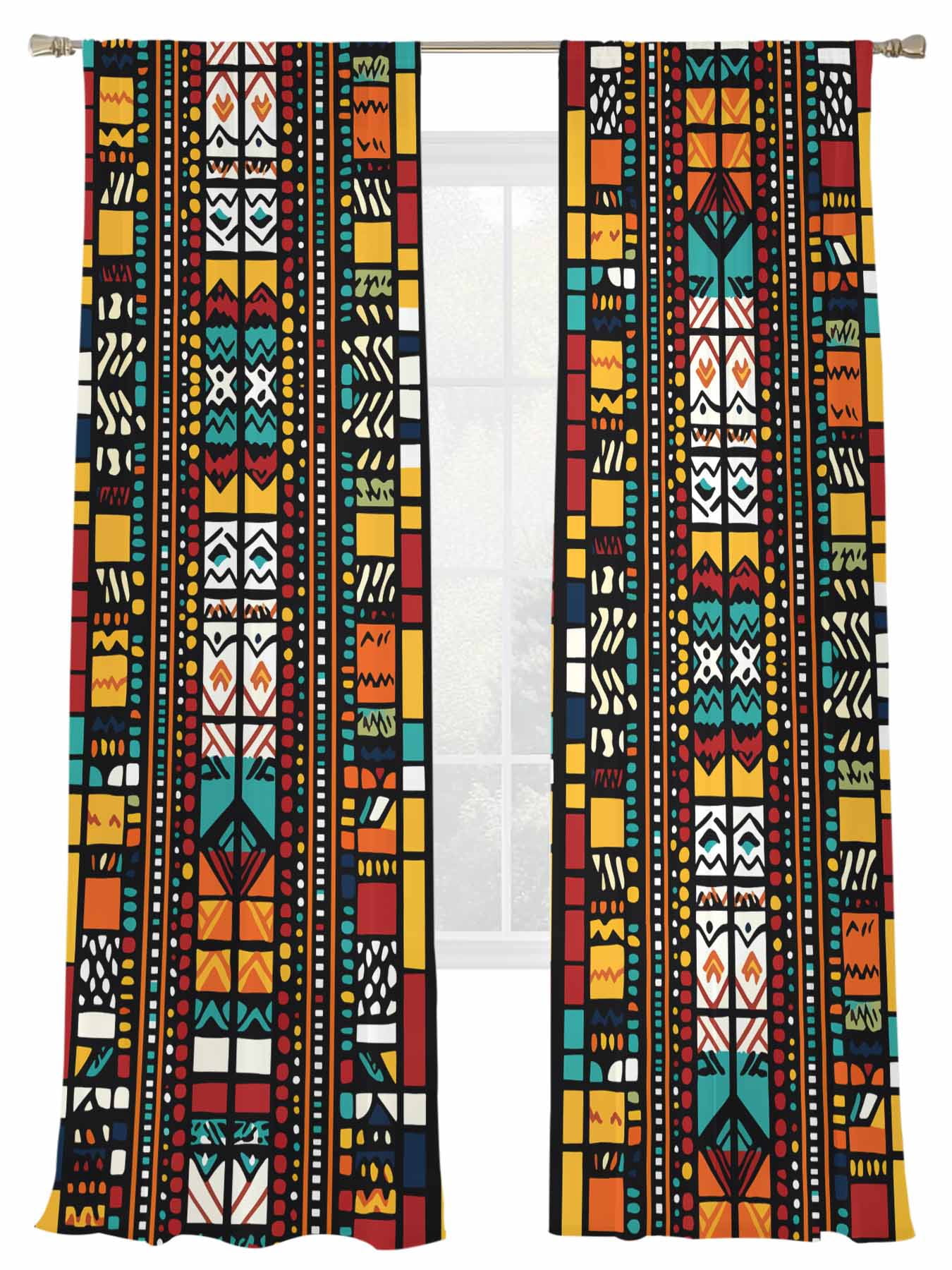 Indian Style Sheer Curtains for Living Room Bedroom, Light-filtering ...