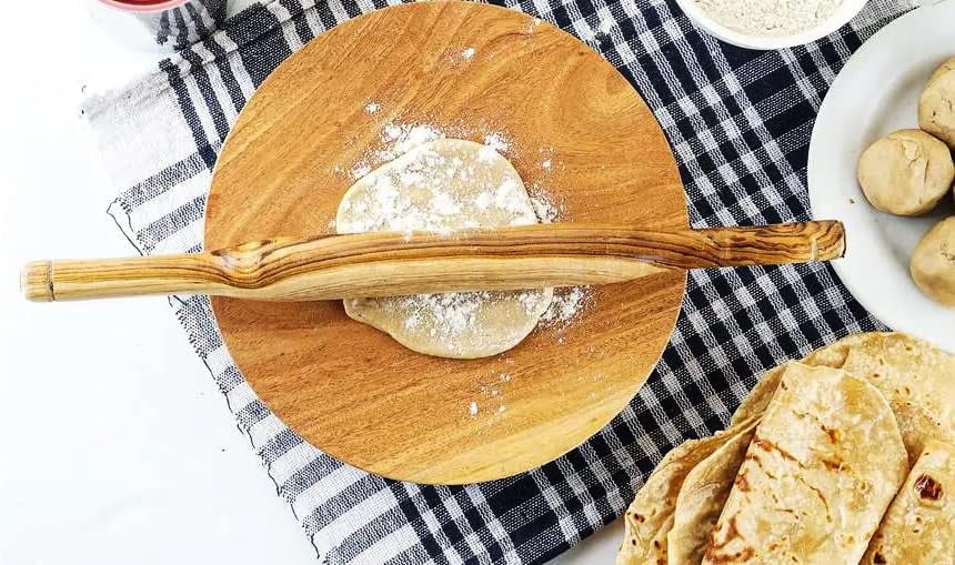 Indian Style Thin Belan Wooden rolling pin Perfect for Making Chappati ...