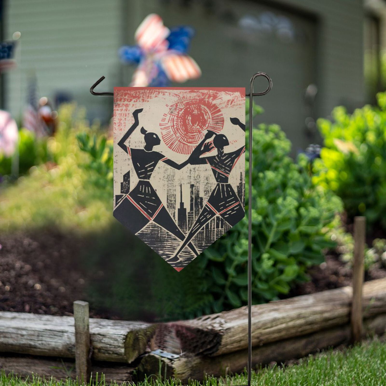 Indian Sun Houses Garden Flag 18" x 12.5" Double Sided Yard Lawn ...