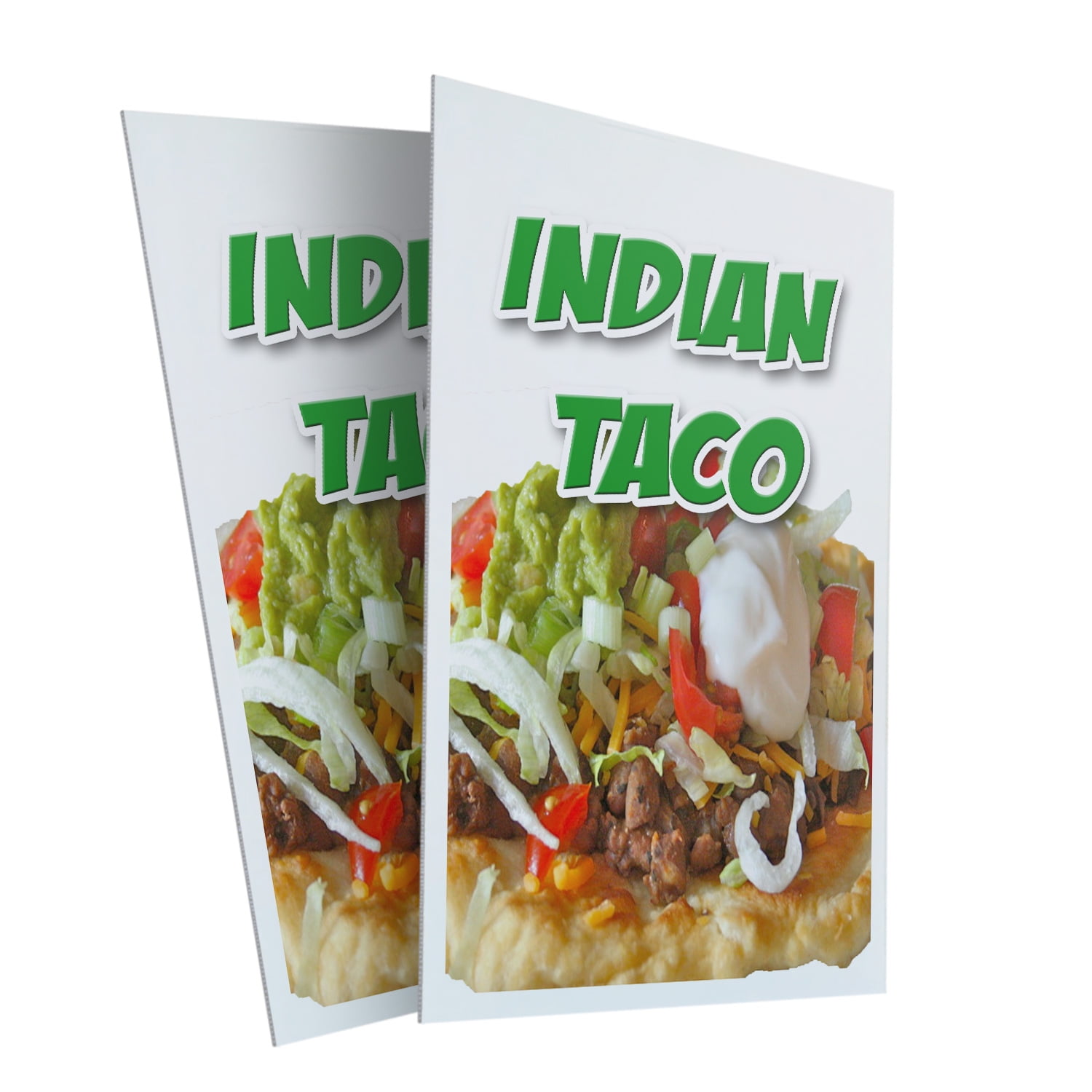 Indian Taco (2-PACK) 24" x 36" Plastic Signs | Sign Insert 4mm ...