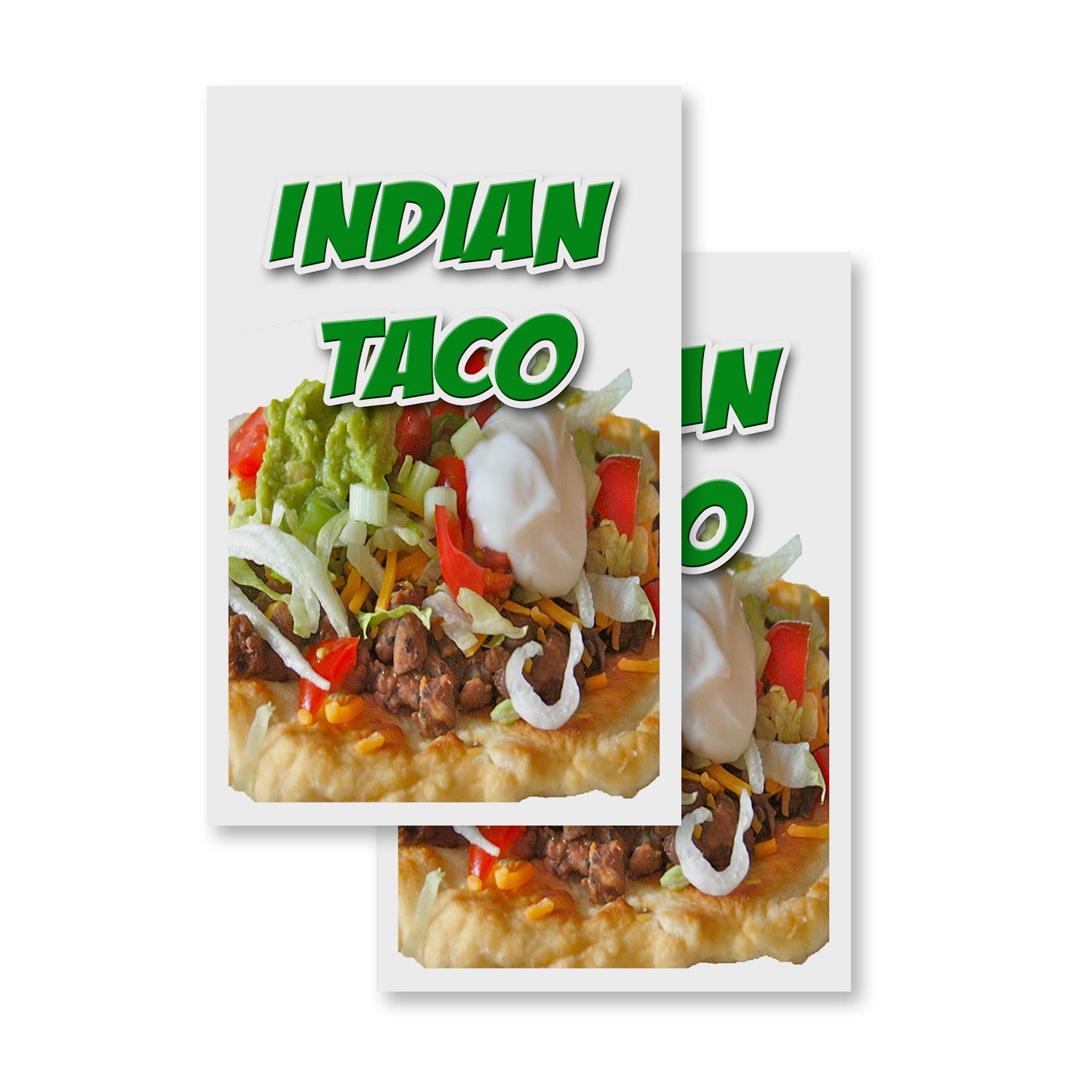 Indian Taco (2-PACK) 24" x 36" Vinyl Decals | Sign Insert Peel & Stick ...