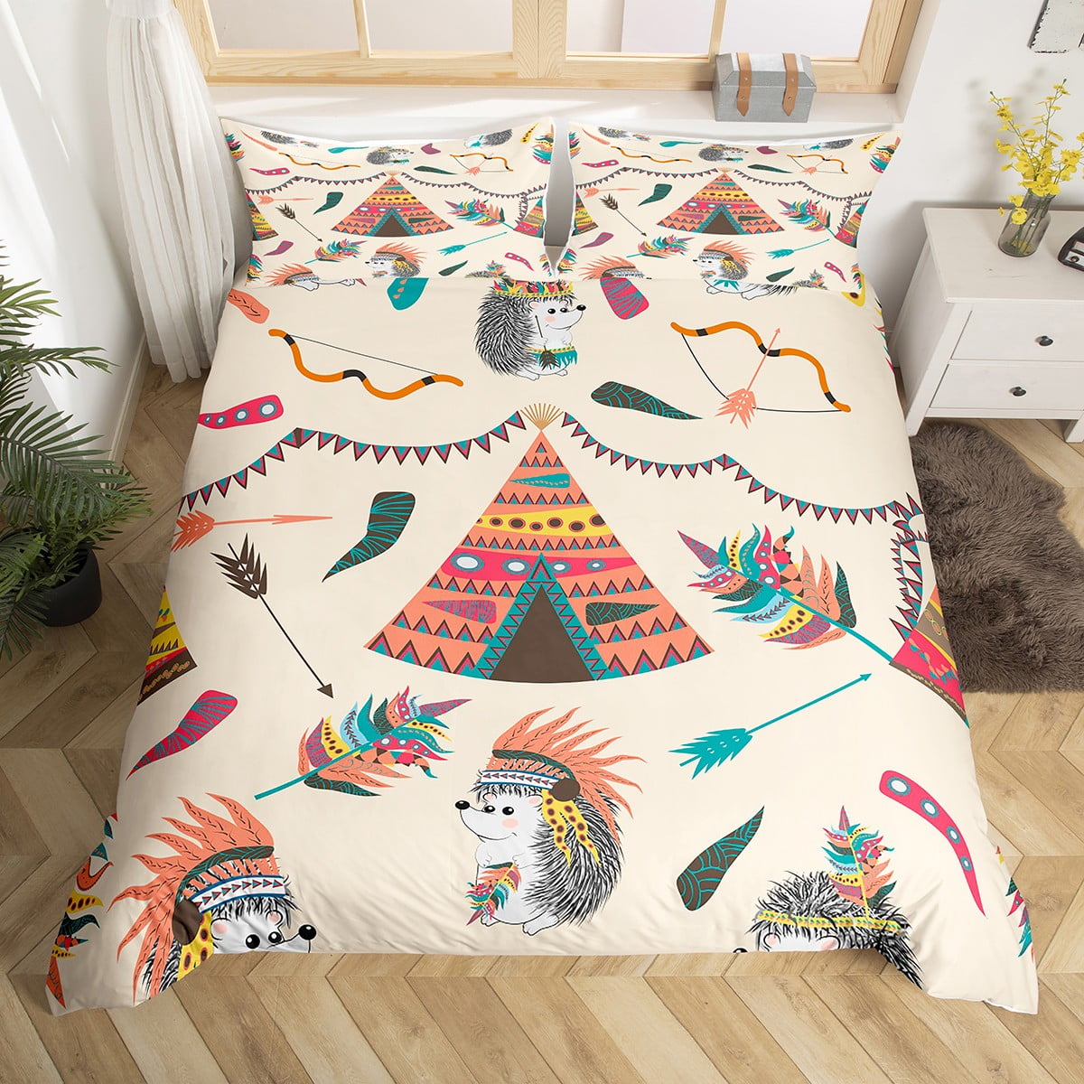Indian Tent Duvet Cover Twin Tribe Arrow Aztec Bedding Set,Southwest ...