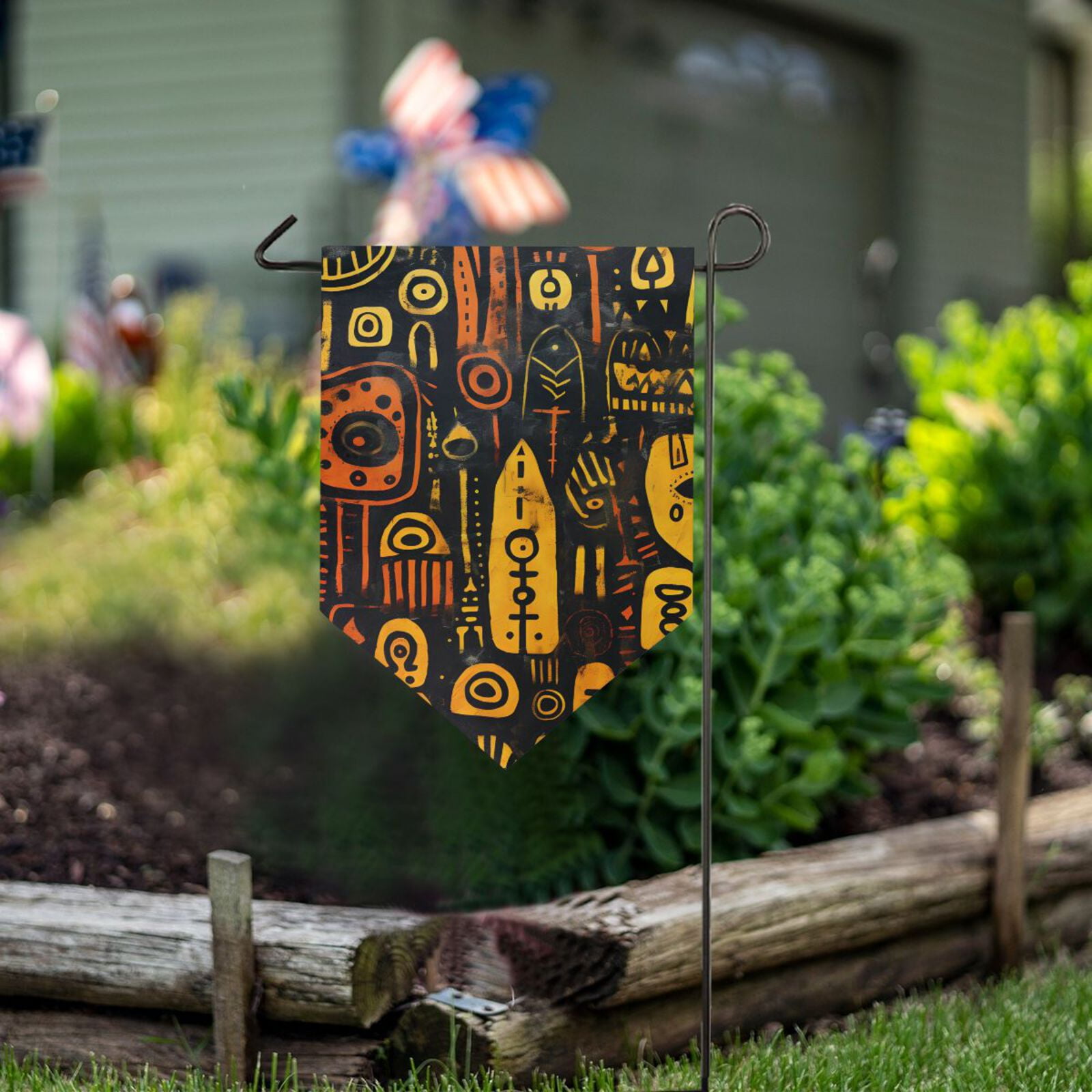 Indian Totem Garden Flag 18" x 12.5" Double Sided Yard Lawn Outdoor ...