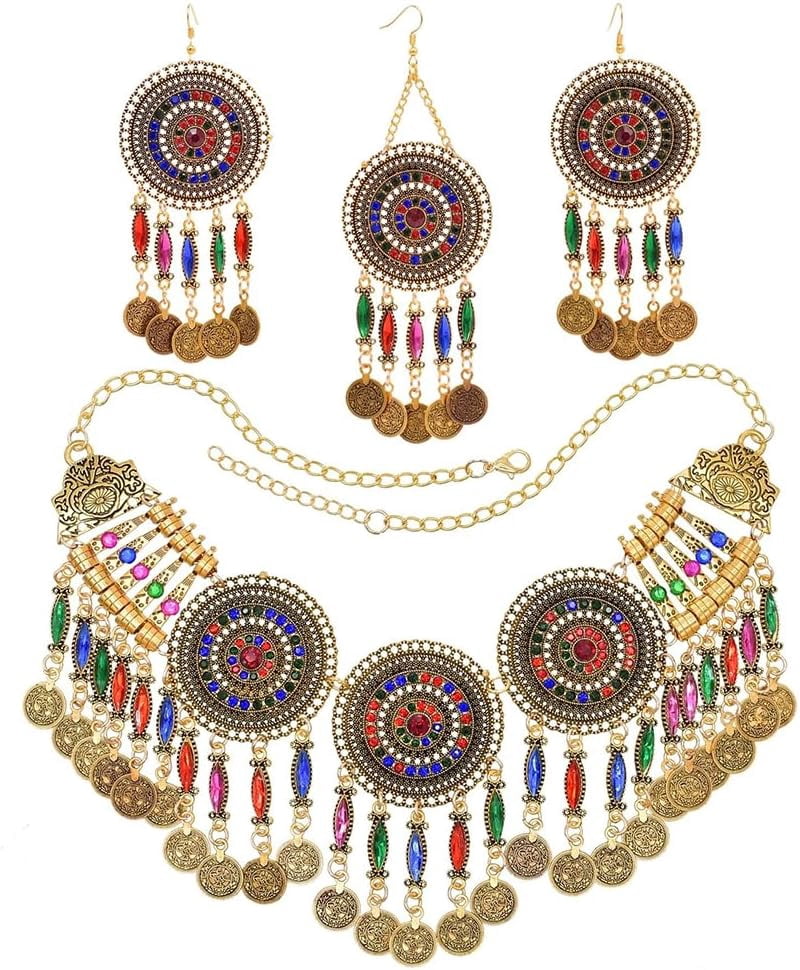 Indian Traditional Jewellery Set Maang Tikka Bohemian Headpiece ...