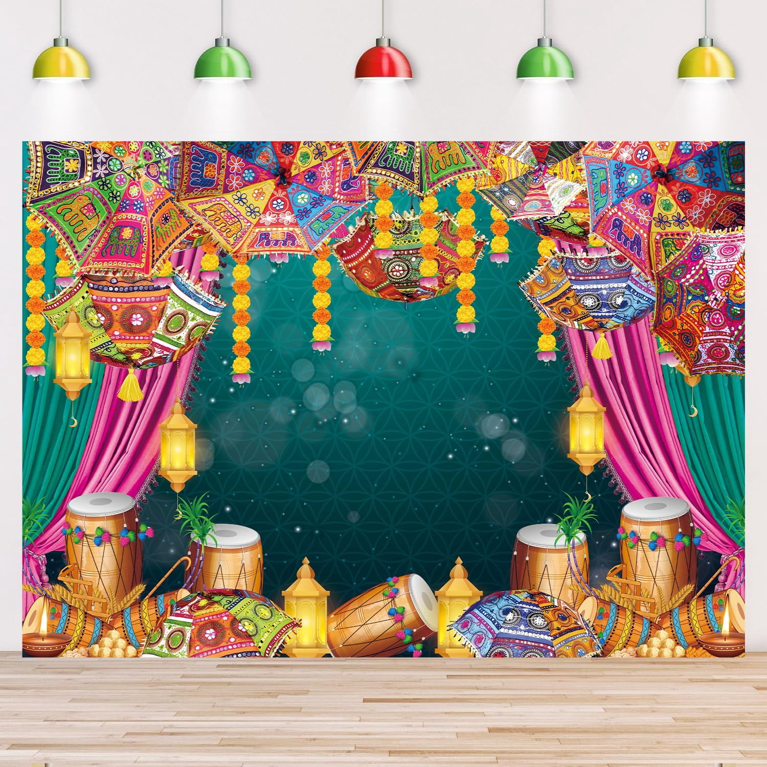 Indian Traditional Photography Backdrop 8x6FT Happy Diwali Decorations ...