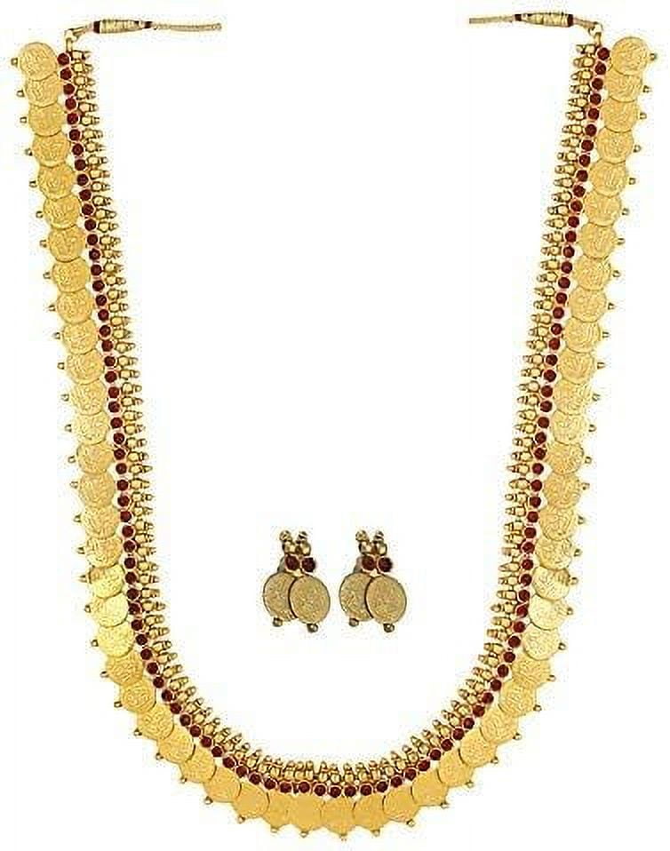 Indian Traditional with Bollywood Style Touch Gold-Plated Temple Coin ...