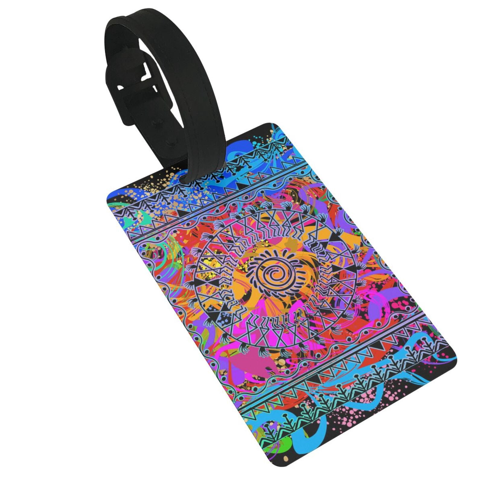 Indian Tribal Art Colorful Luggage Tags Suitcases ID Baggage Identifier ...