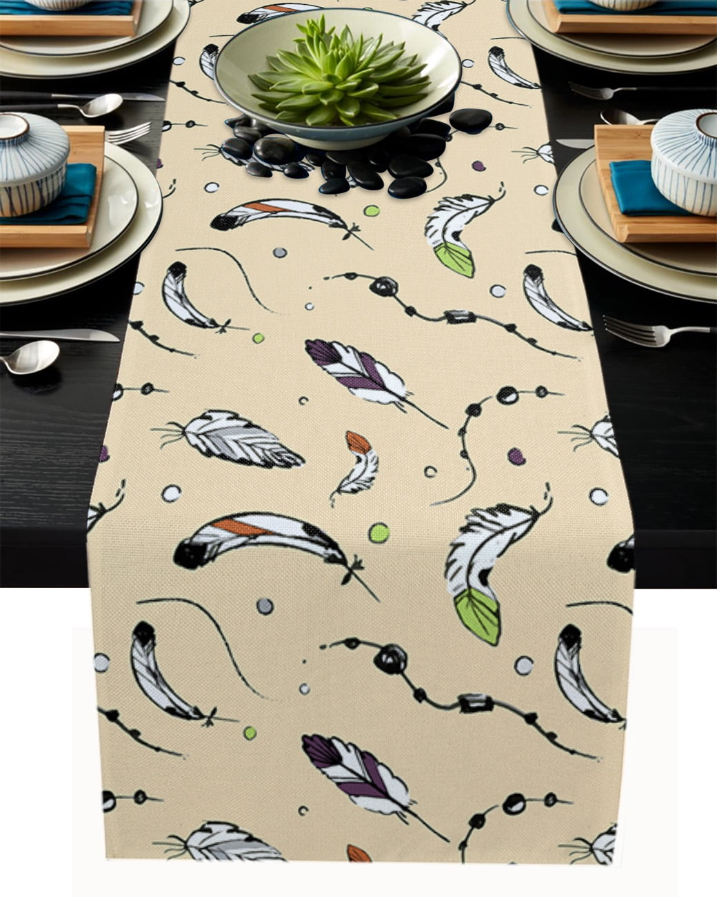 Indian Tribal Style Jacquard Earth Color Table Runner ration Home r ...