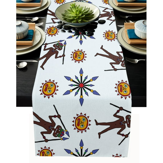 Indian Tribal Style Jacquard Earth Color Table Runner ration Home r ...