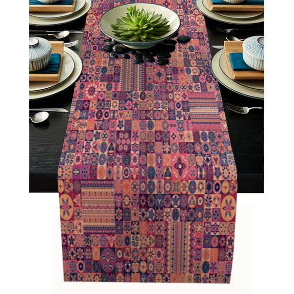 Indian Tribal Style Jacquard Earth Color Table Runner ration Home r ...