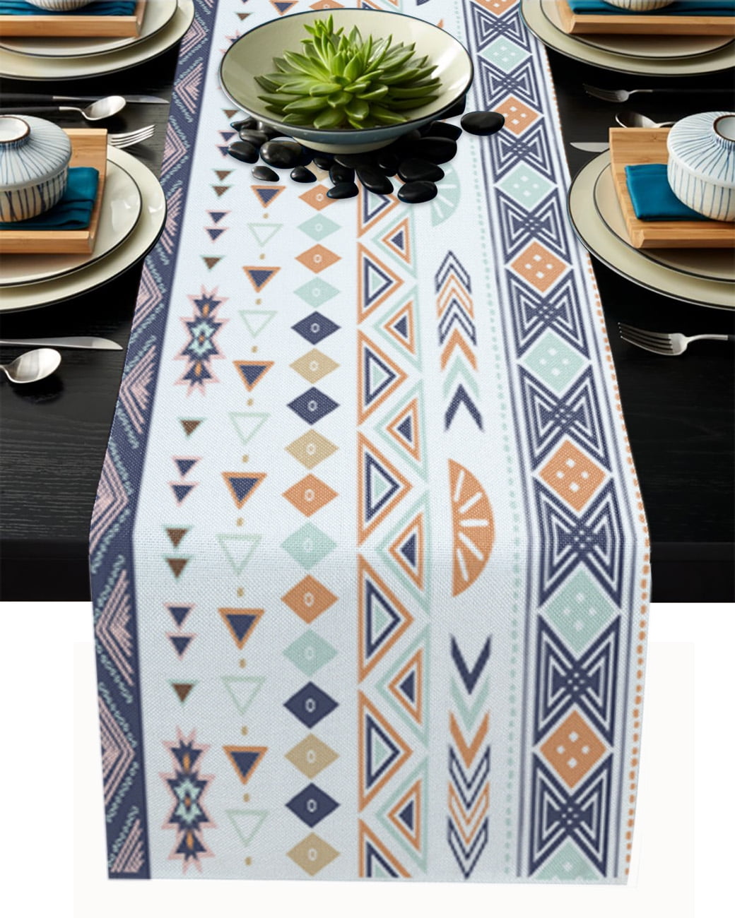 Indian Tribal Style Jacquard Earth Color Table Runner ration Home r ...