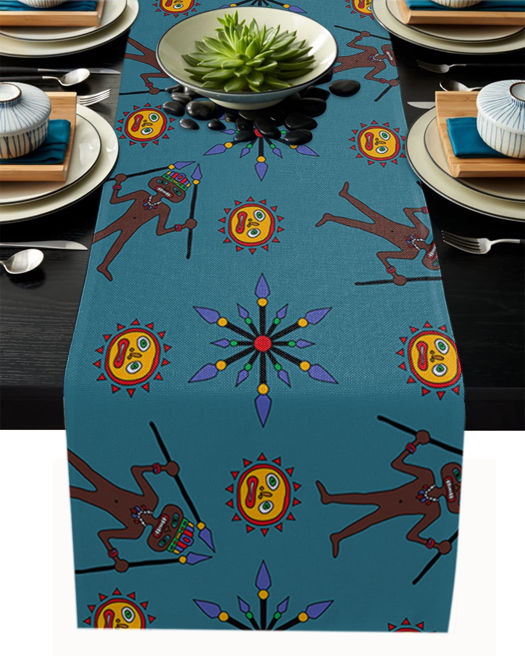 Indian Tribal Style Jacquard Earth Color Table Runner ration Home r ...