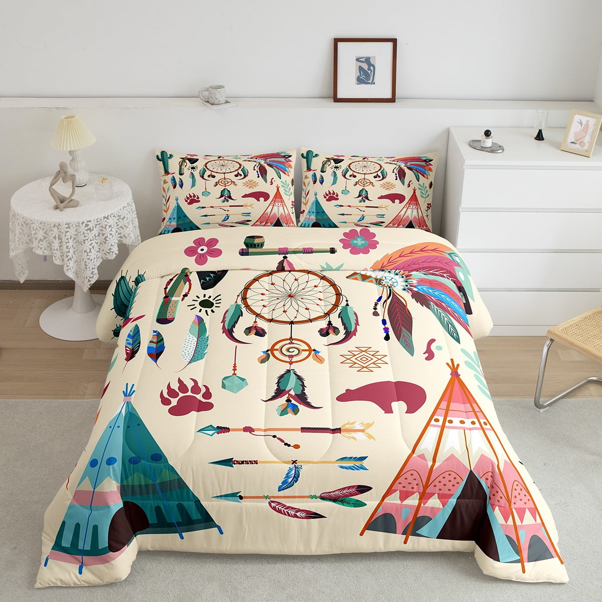 Indian Tribe Tent Bedding Set African Tribal Dream Catcher Quilt ...