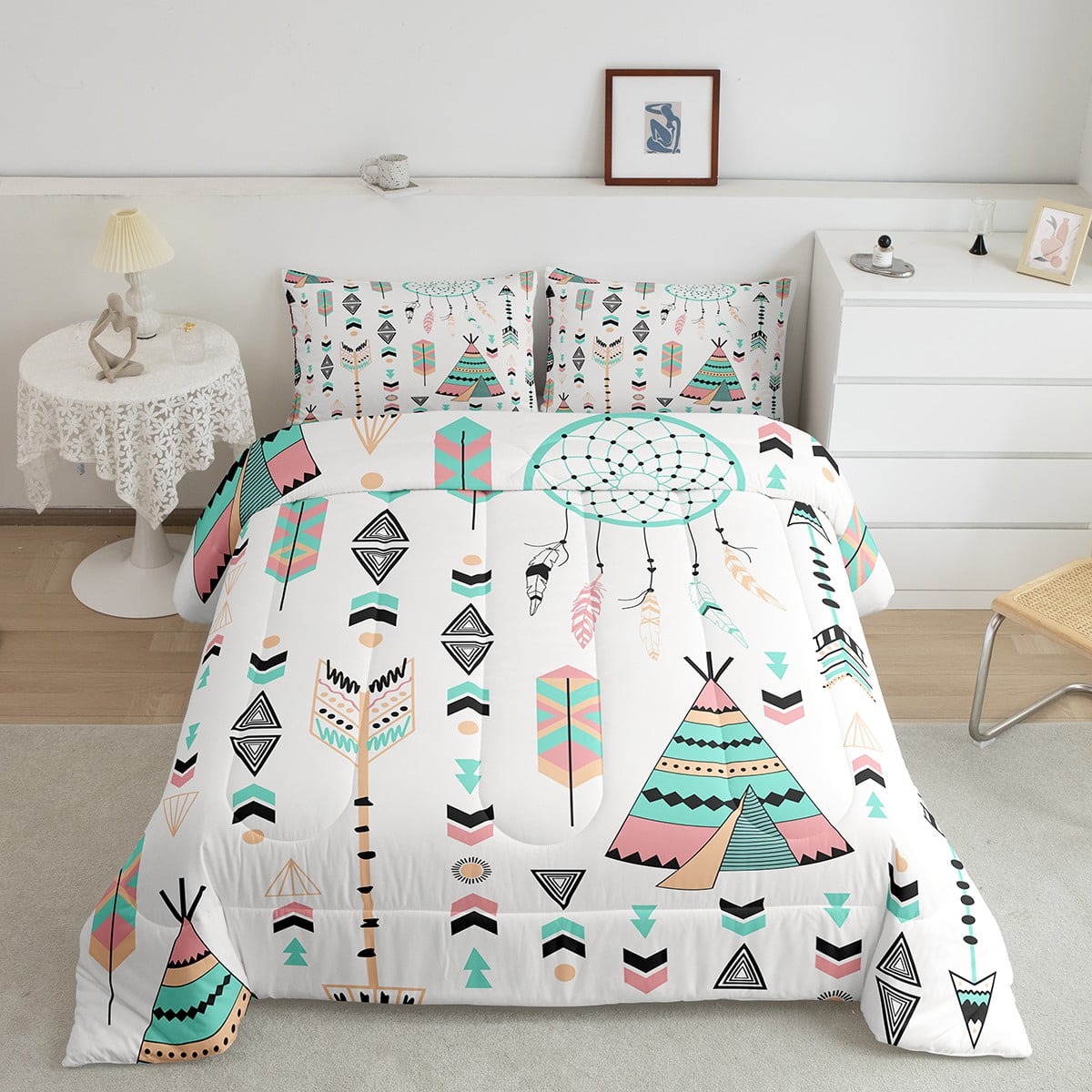 Indian Tribe Tent Bedding Set African Tribal Dream Catchers Quilt ...