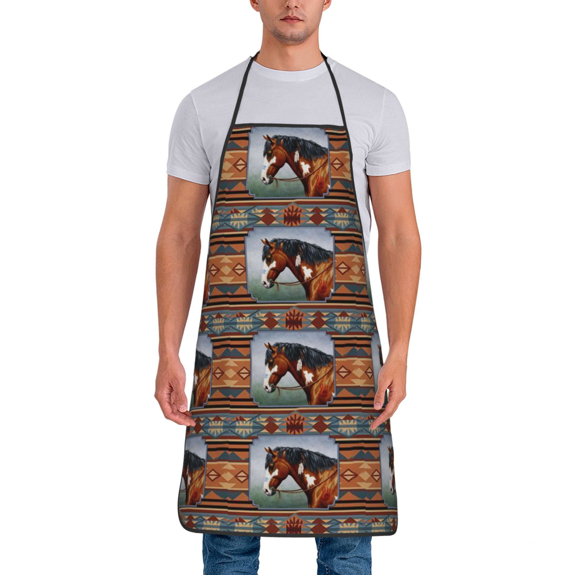 Indian War Horse Aprons for Women Men Waterproof Apron Kitchen Chef ...