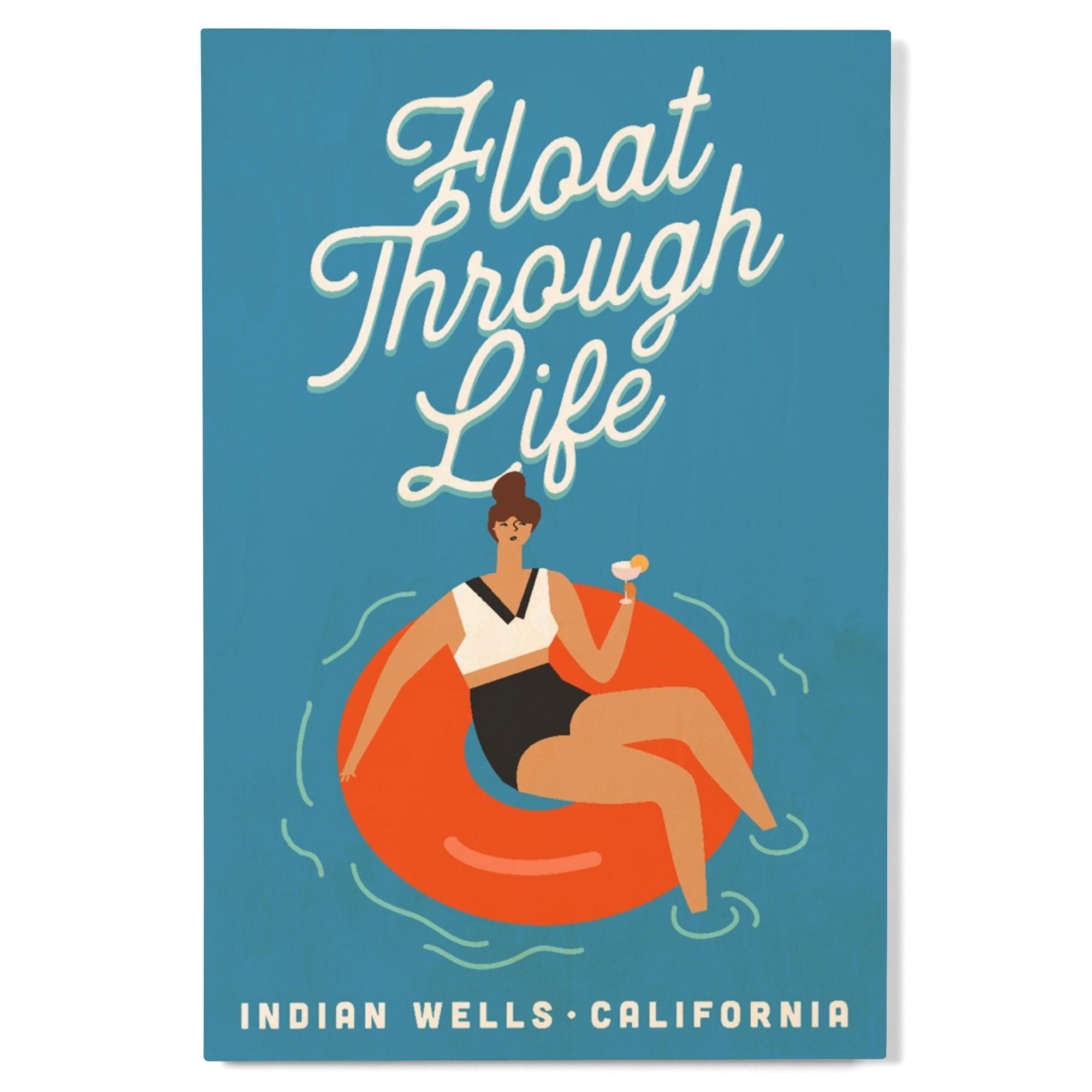 Indian Wells, California, Float Through Life, Lady on Inner Tube Birch ...