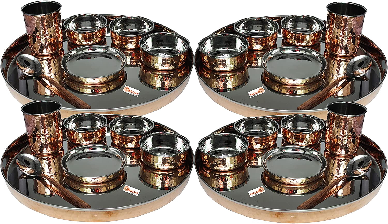 Indian dinnerware 25-Piece Set Stainless Steel Copper Traditional ...