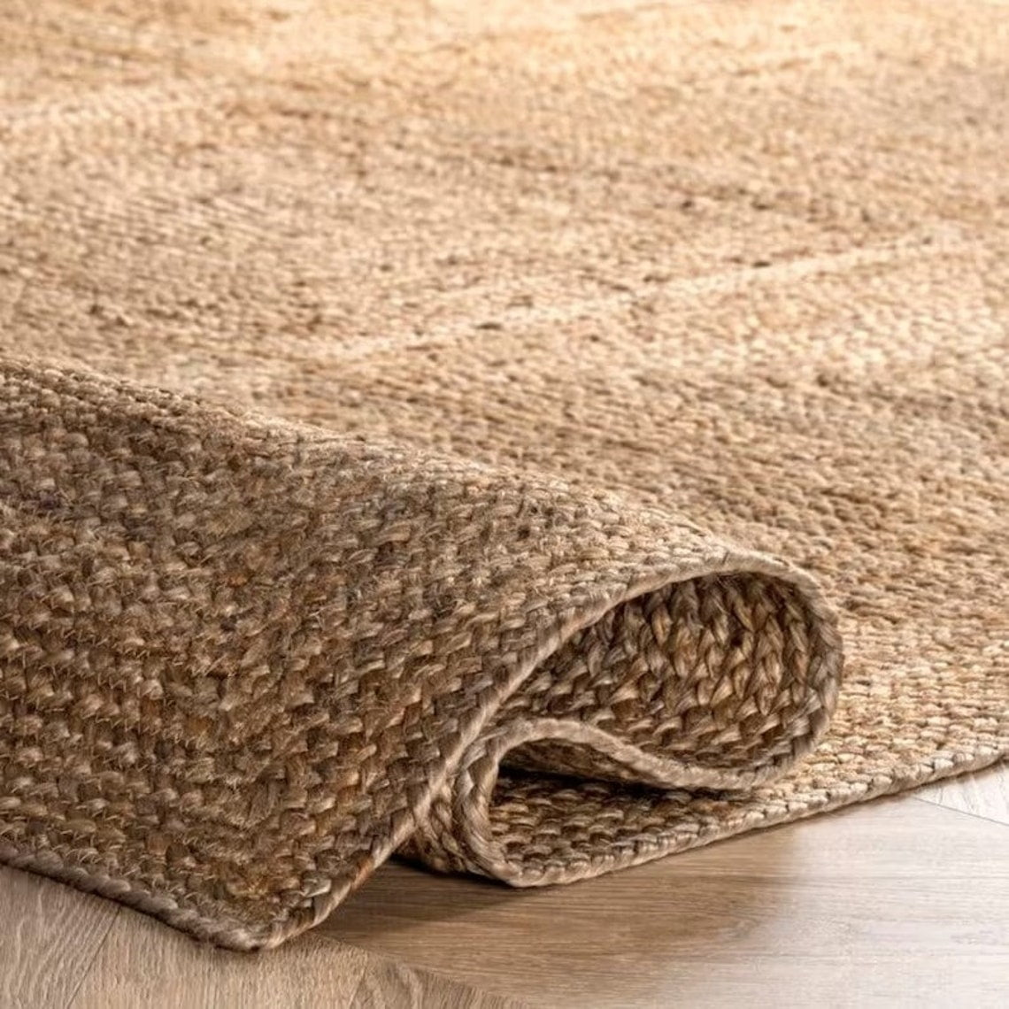 Indian natural Beige Scandinavian rug. Pattern Hemp Jute Rug. Ivory ...