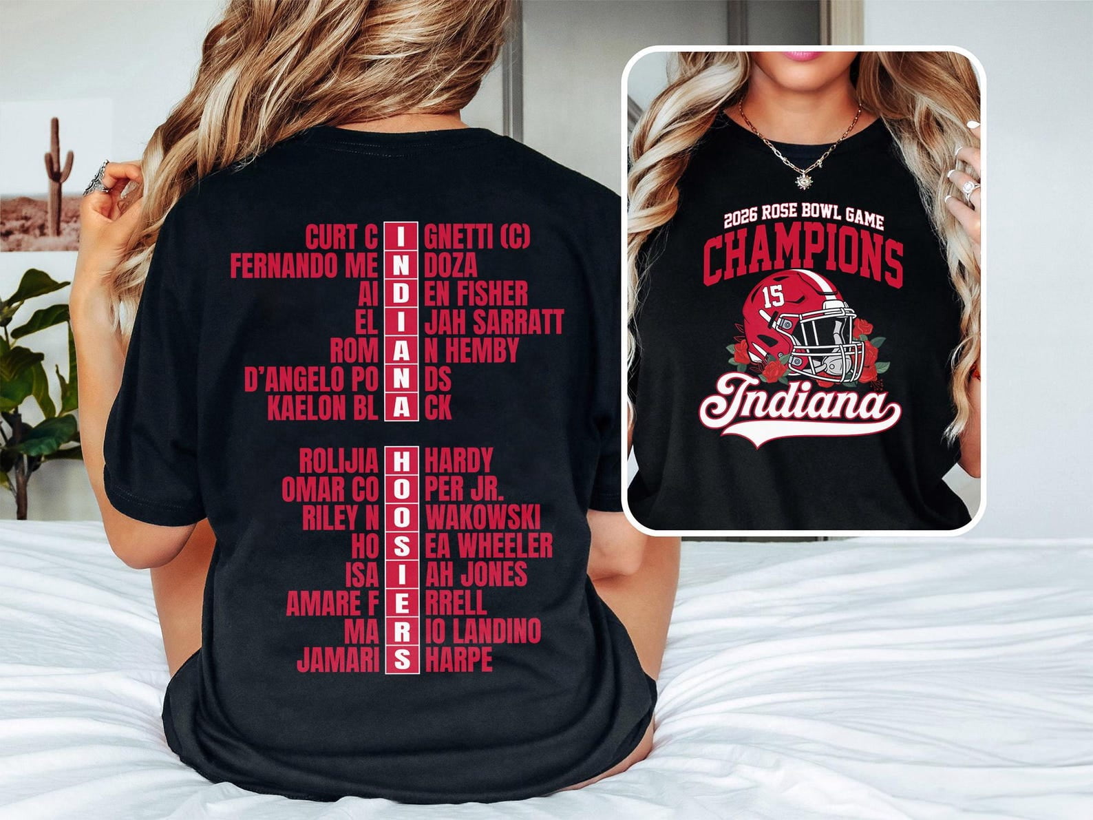 Indiana 2026 Rose Bowl Champions T-Shirt, IU Football Rags to Roses T ...