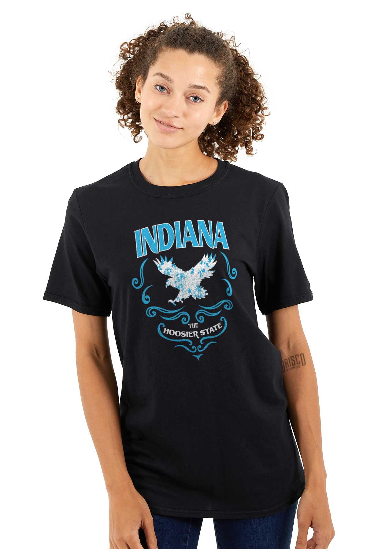 Indiana Cute Floral Bald Eagle Indy Women Plus Size Graphic Tee Tees ...