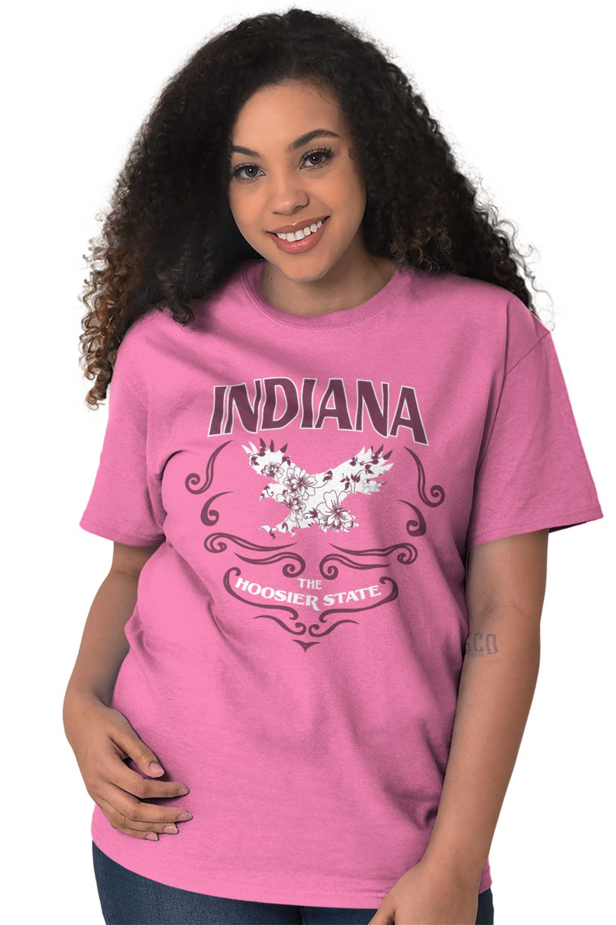Indiana Cute Floral Bald Eagle Indy Women's Graphic T Shirt Tees Brisco ...