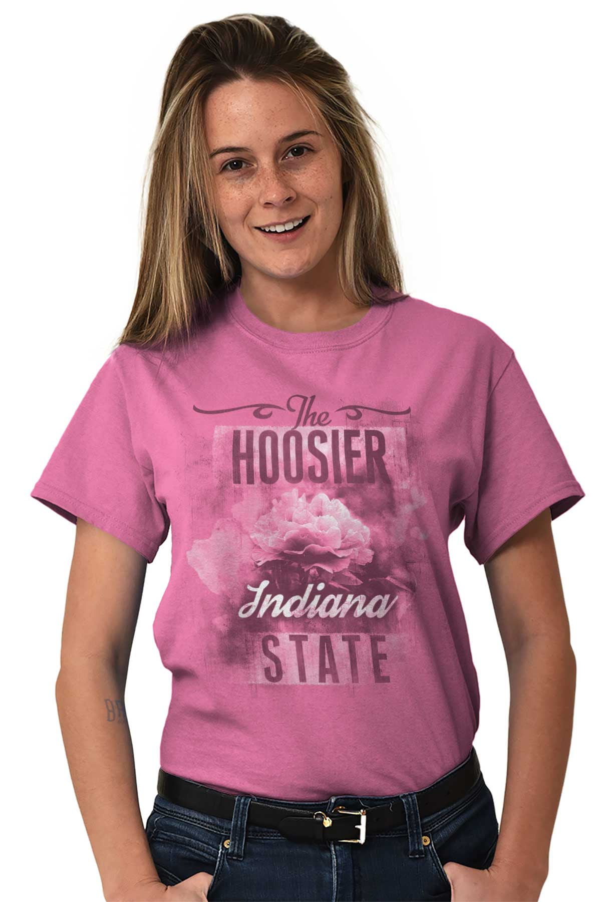 Indiana Cute State Flower Souvenir Women's Plus Size Graphic Tee Brisco ...