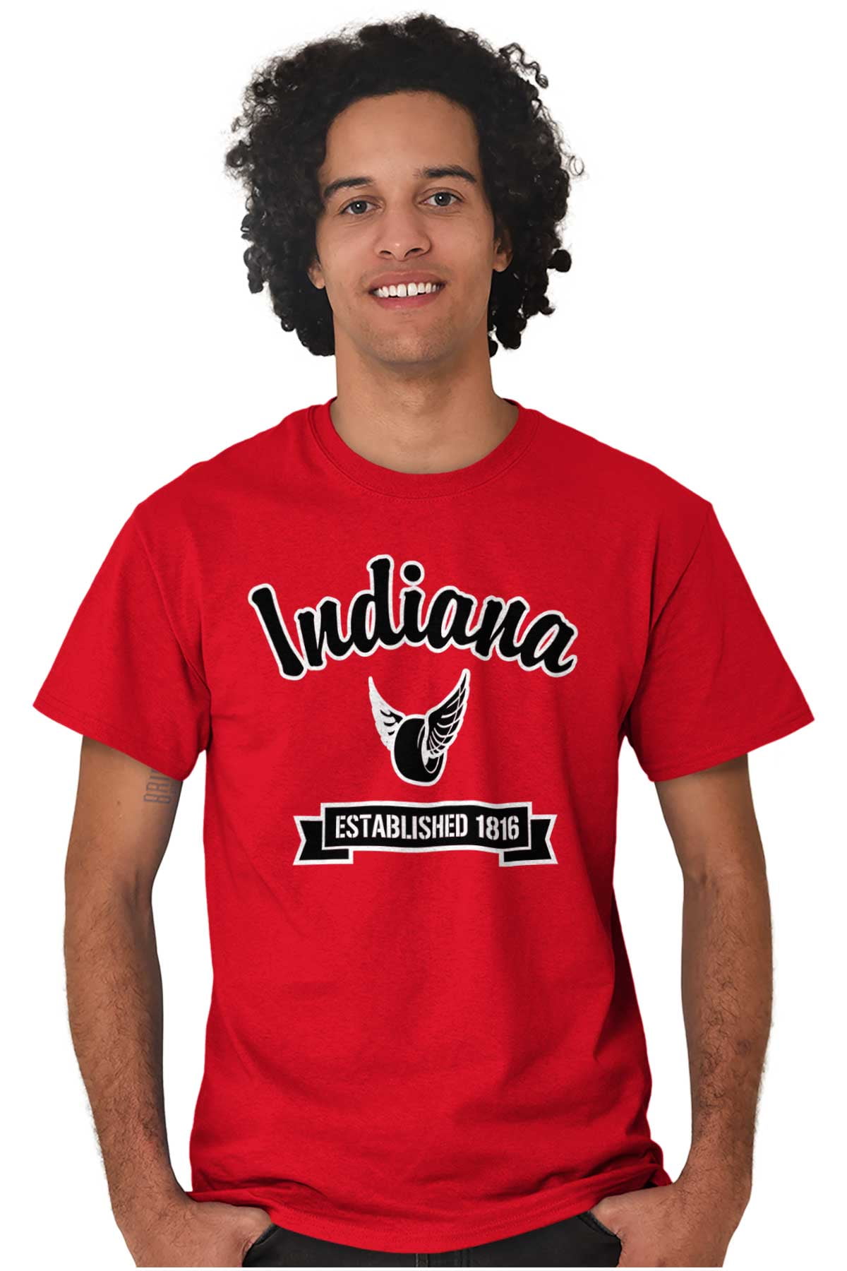 Indiana Cute Winged Wheel Souvenir Unisex Plus Size Graphic Tee Brisco ...