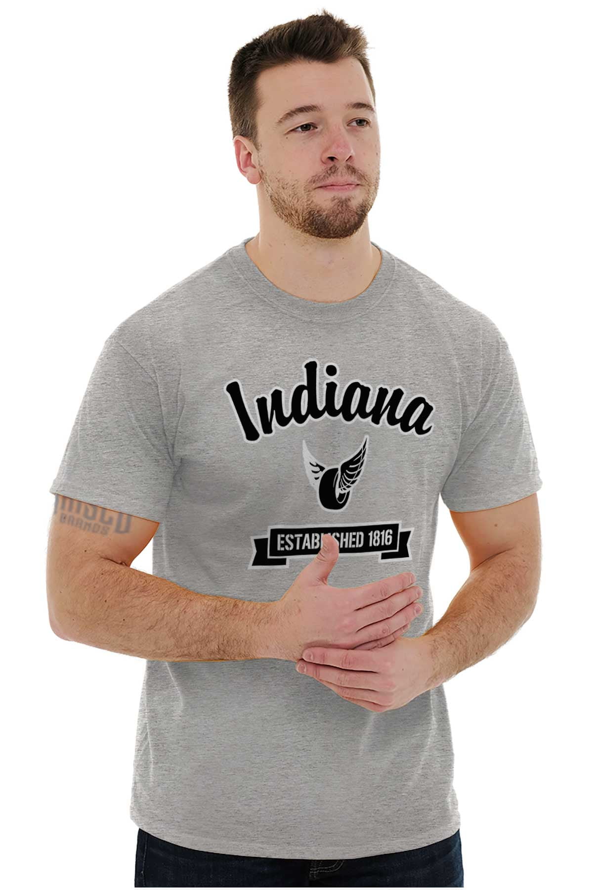 Indiana Cute Winged Wheel Souvenir Unisex Plus Size Graphic Tee Brisco ...